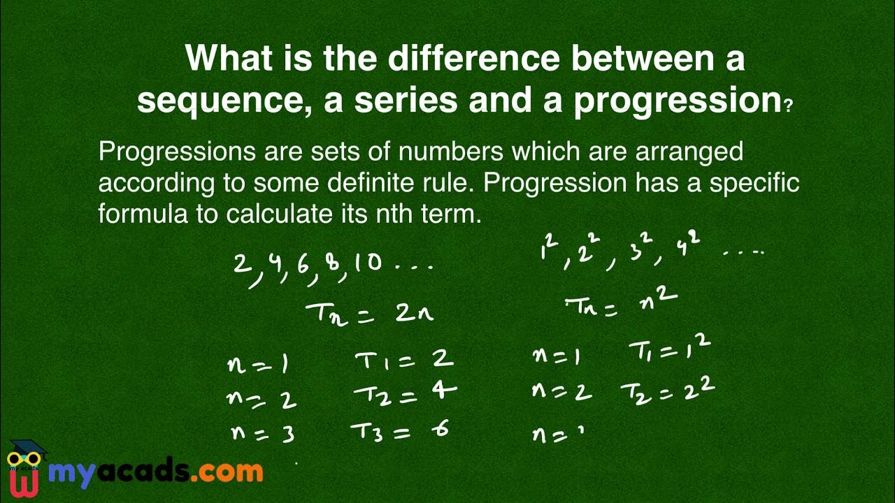 What is the difference between Sequence, Progression, and Series - YouTube