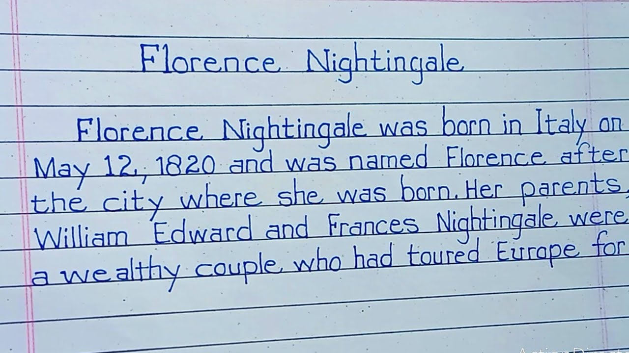 Florence Nightingale Essay 500 words in English// Florence Nightingale ...