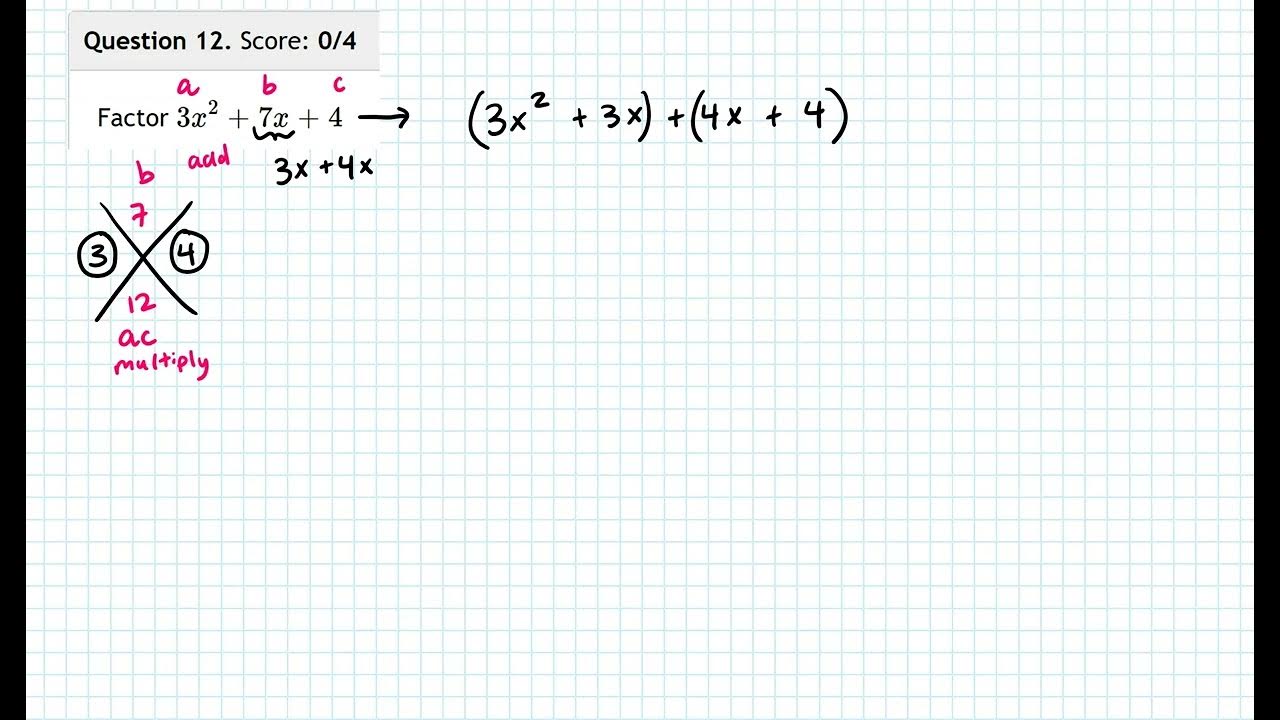 Factoring a Quadratic with a Leading Coefficient that is not 1 - YouTube