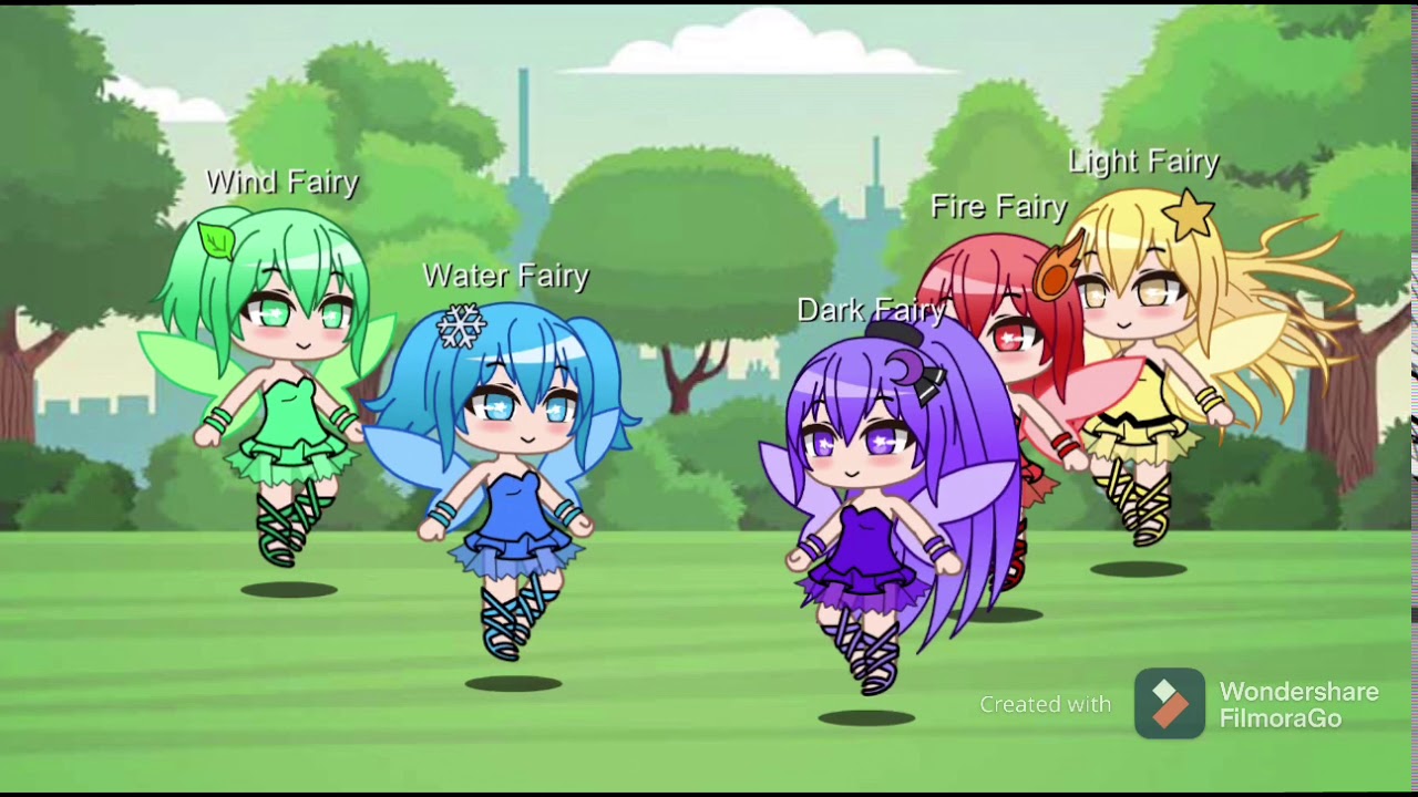 Dark Fairy, Light Fairy, Wind Fairy, Water Fairy and Fire Fairy Glow up ...