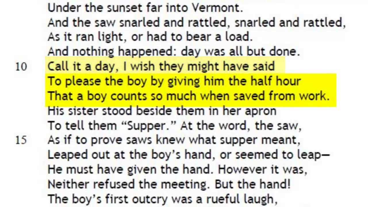 Out, Out Robert Frost Edexcel IGCSE - YouTube