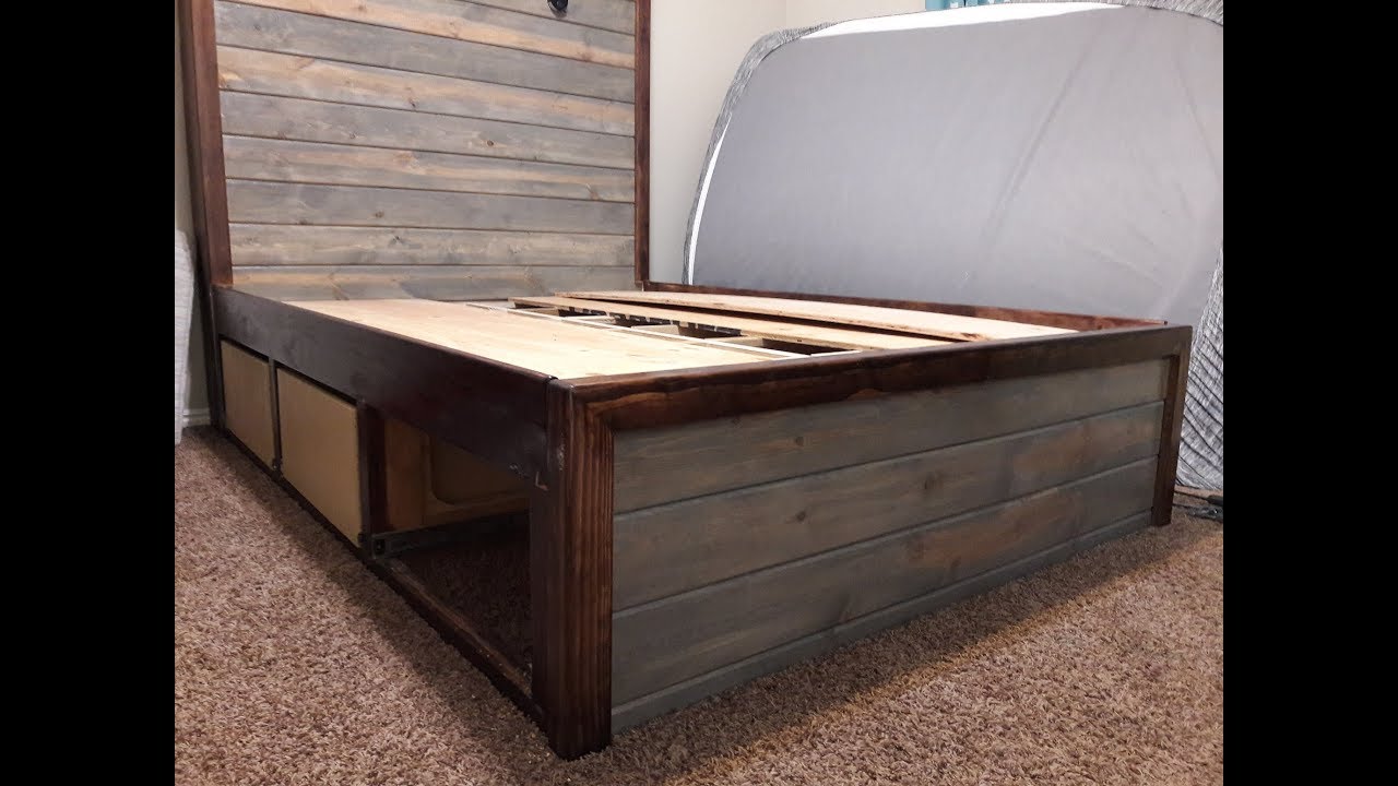 A Homemade Platform Bed part 3: The Footboard - YouTube