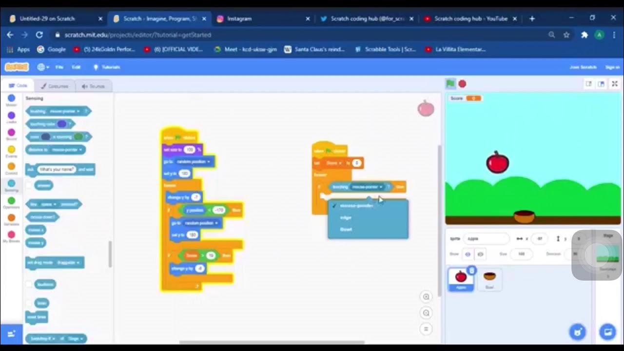 How to make catch apple game | easy scratch tutorial - YouTube