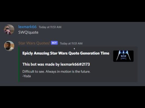 Star Wars Quotes! - Discord Bot demonstration video for bot ...