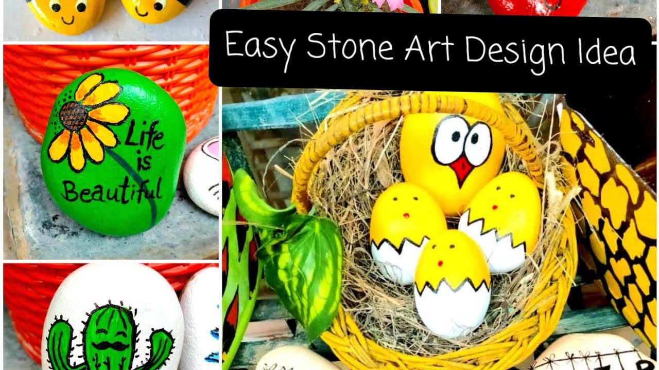 Easy Stone Art design ideas | DIY Stone Art | Rock Paintings for Garden ...