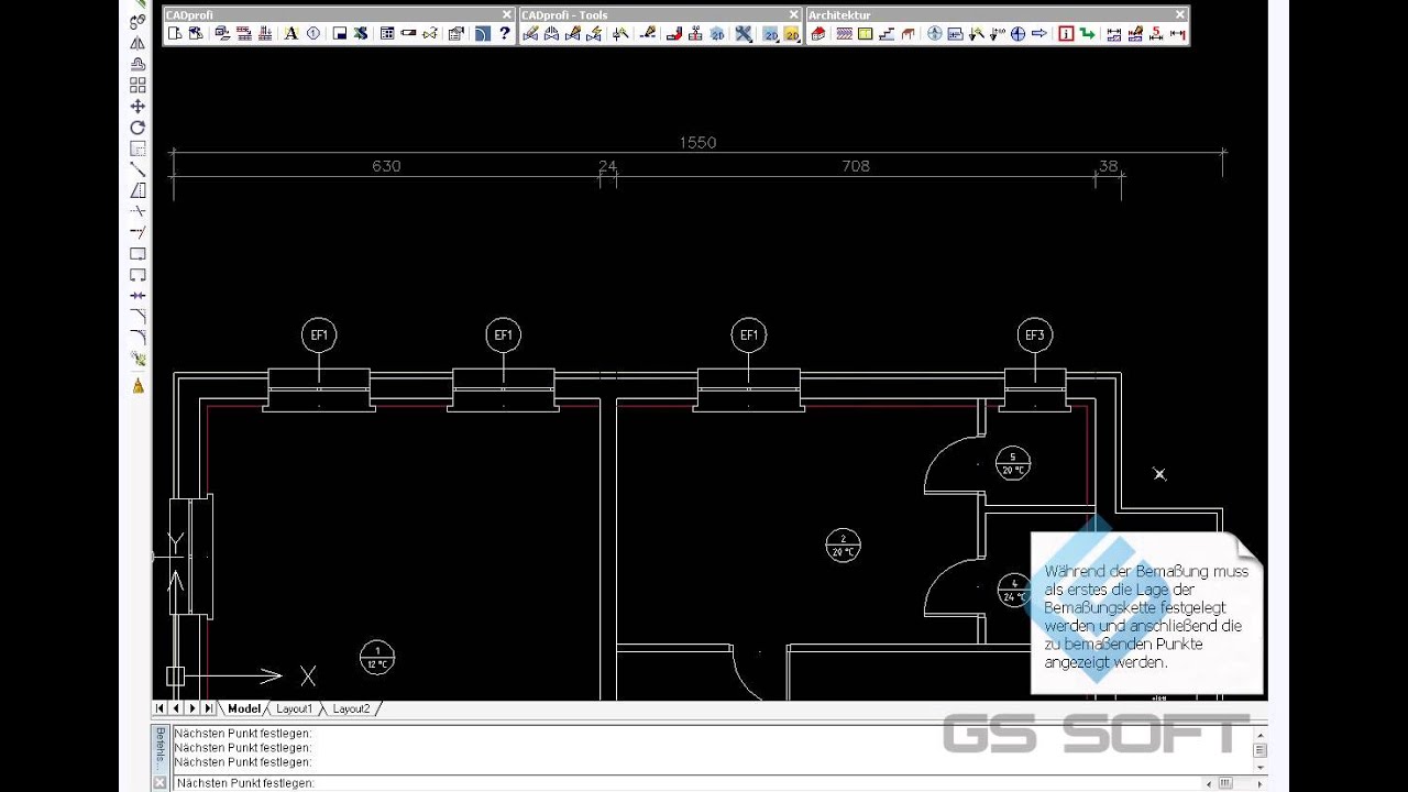 CADprofi Architectural part 6 - Architekturbemaßung - YouTube
