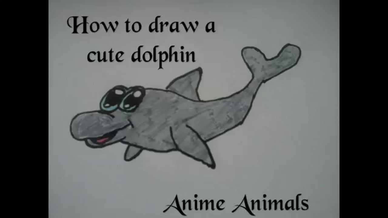 How to draw a cute dolphin step-by-step (simple) - YouTube