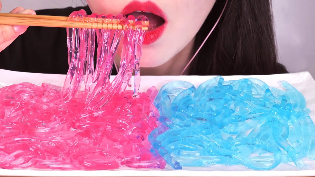 Asmr Jelly Noodle 젤리국수 먹방 咀嚼音ゼリーヌードル Mukbang Eating Sounds Youtube