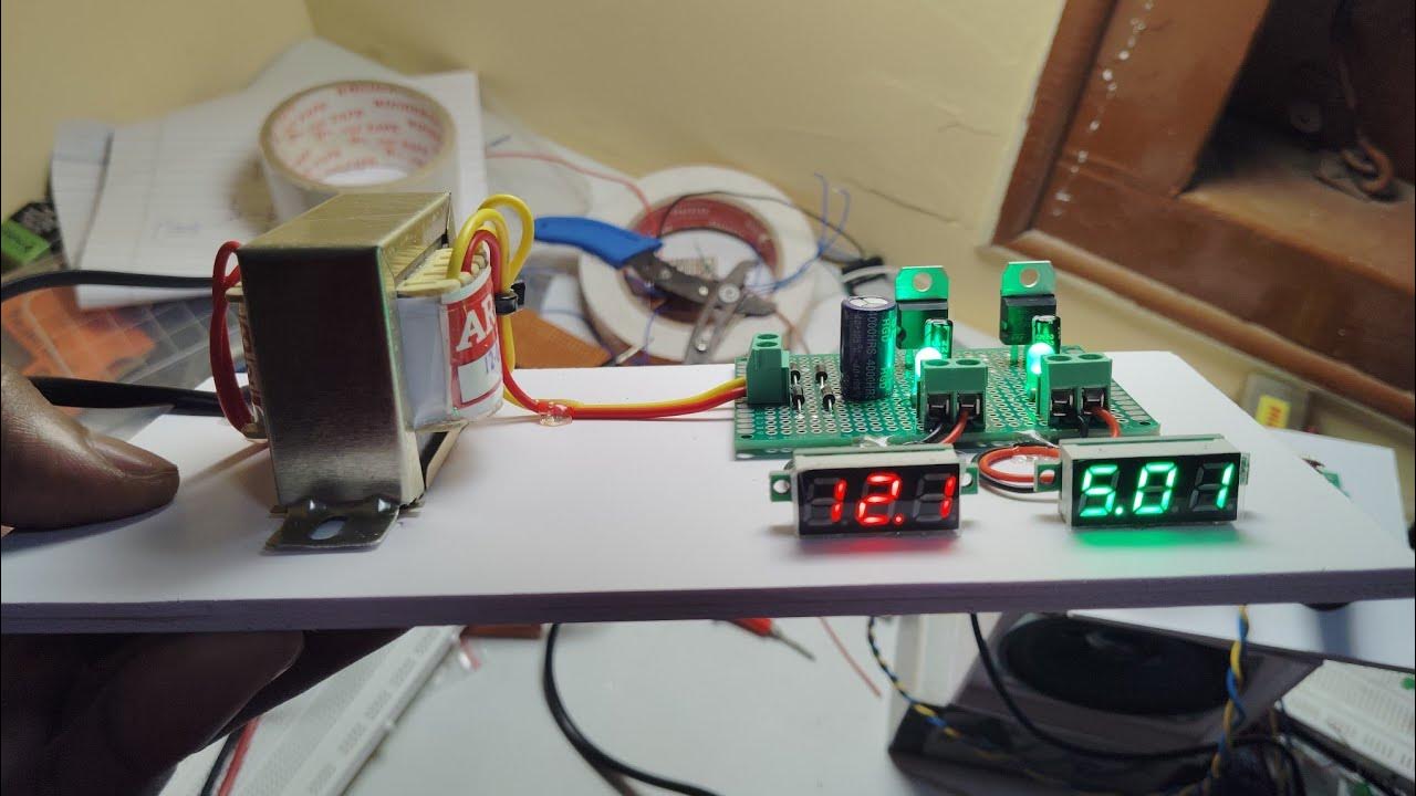Regulated Dual Power Supply | 5v and 12v Power Supply | College Project ...