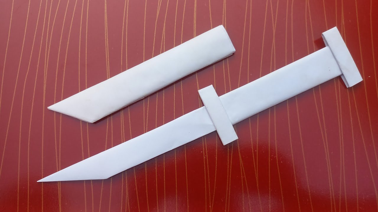 How To Make a Paper Knife Easy Paper Dagger Knife Paper Weapons - YouTube