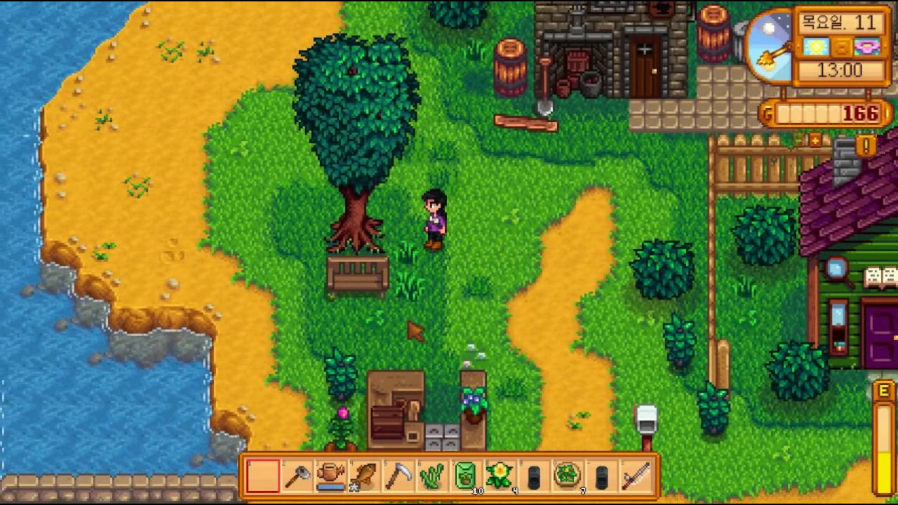 스타듀밸리(Stardew Valley) - 구리 곡괭이[1년 봄 11일](Copper Pickaxe) - YouTube