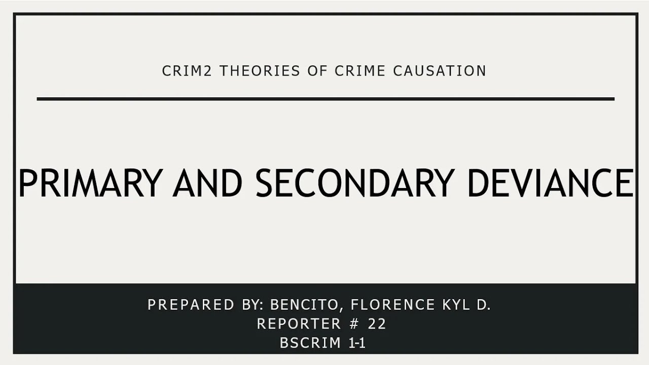 PRIMARY AND SECONDARY DEVIANCE - YouTube