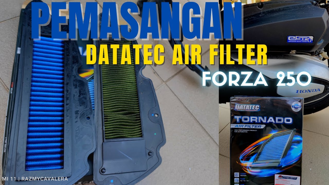 HOW TO CHANGE DATATEC AIR FILTER FORZA 250 REVIEW AN UNBOXING - YouTube