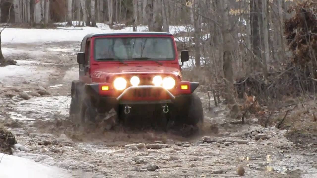 Driving the Jeep in the Spring Thaw Jeep Wrangler TJ ZJ - YouTube