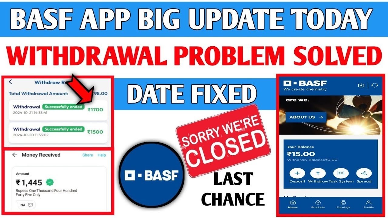 BASF EARNING APP| BASF APP DAILY INCOME NOT ADD | BASF APP REAL PR FAKE ...
