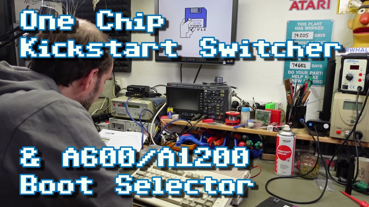 One Chip Amiga Kickstart Switcher & an A600/A1200 Boot Selector - YouTube