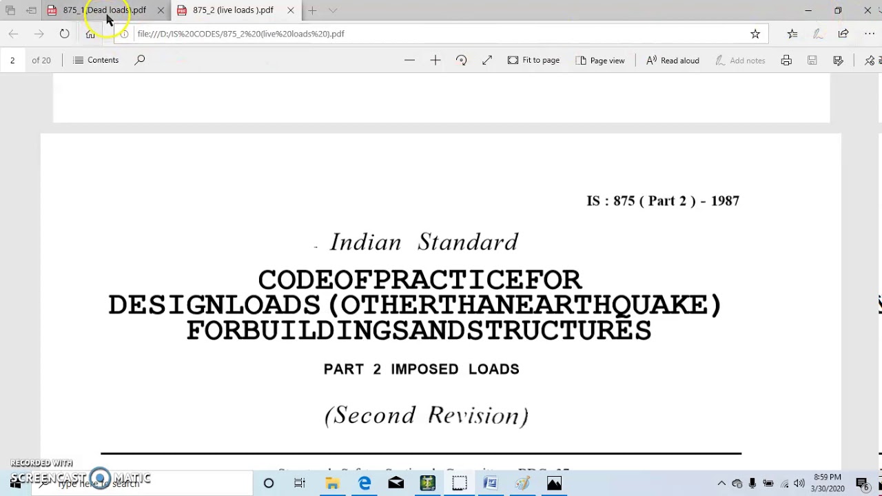 day 11. calculation of dead load and live load according to IS code ...