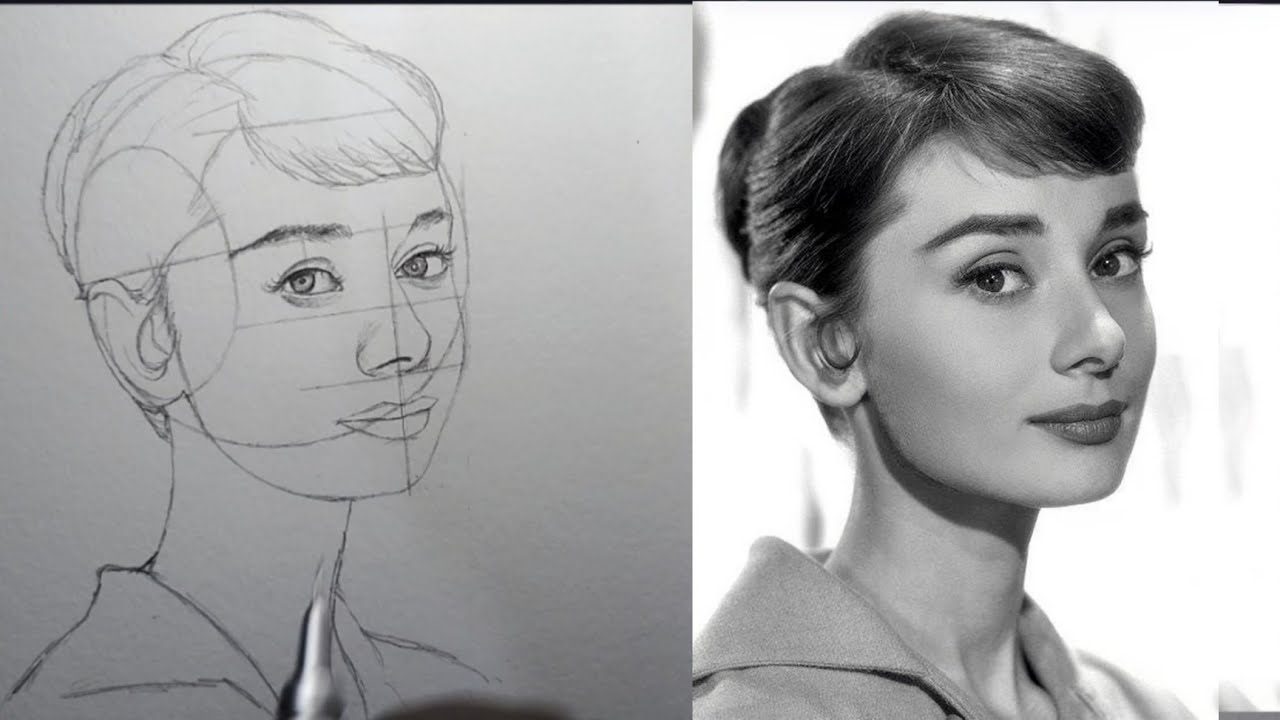 Learn The Loomis Method: Actress Audrey Hepburn Step by Step Mastering ...