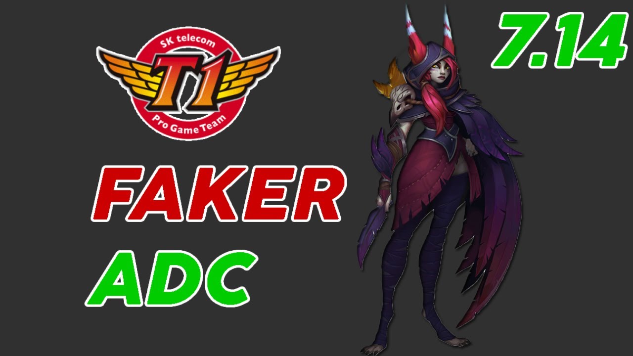 SKT T1 Faker Xayah ADC Patch 7.14 - YouTube