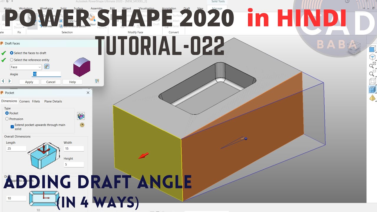 Power Shape || Draft Angle | for Mold Design - YouTube