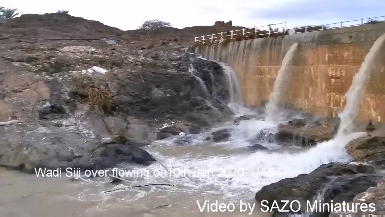 Wadi Siji over flowing due to heavy rains on 10th January 2020, UAE ...