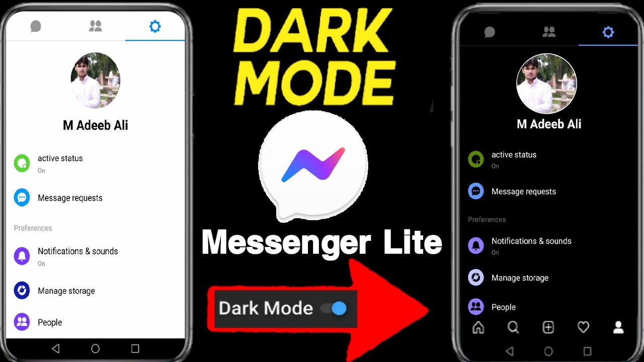 How to enable dark mode on messenger lite||Messenger lite ko dark mode ...