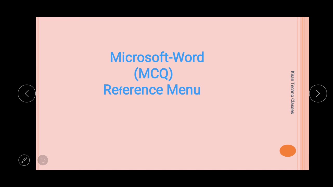 Microsoft Word Reference Menu: MCQ - YouTube