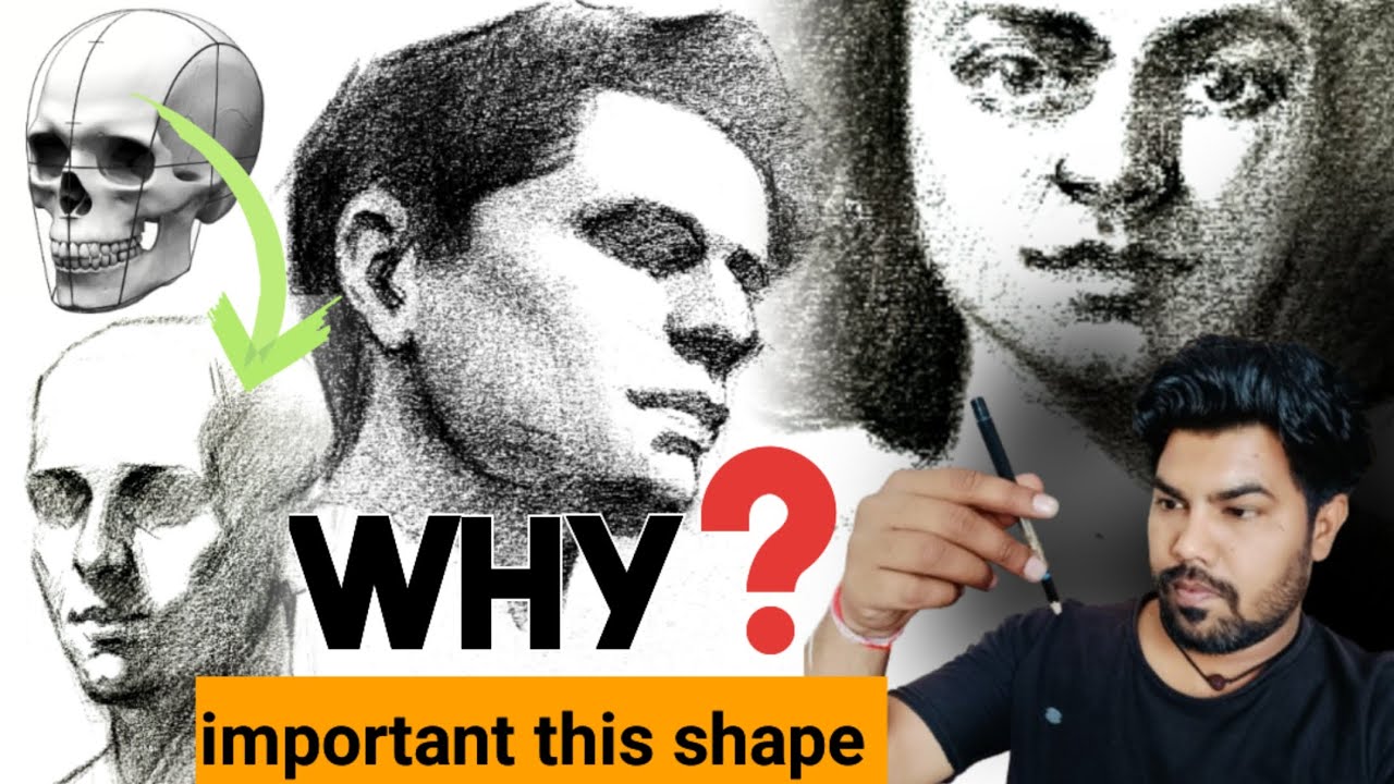 Why important this shape || How to draw portrait || #portraitdrawing # ...