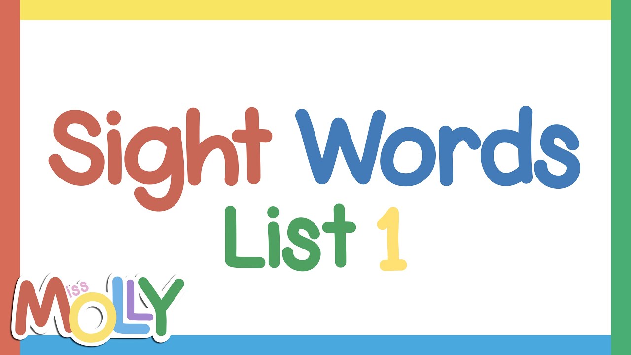 Sight Words Song List 1 | High Frequency Words Pre-K Kindergarten| Miss ...