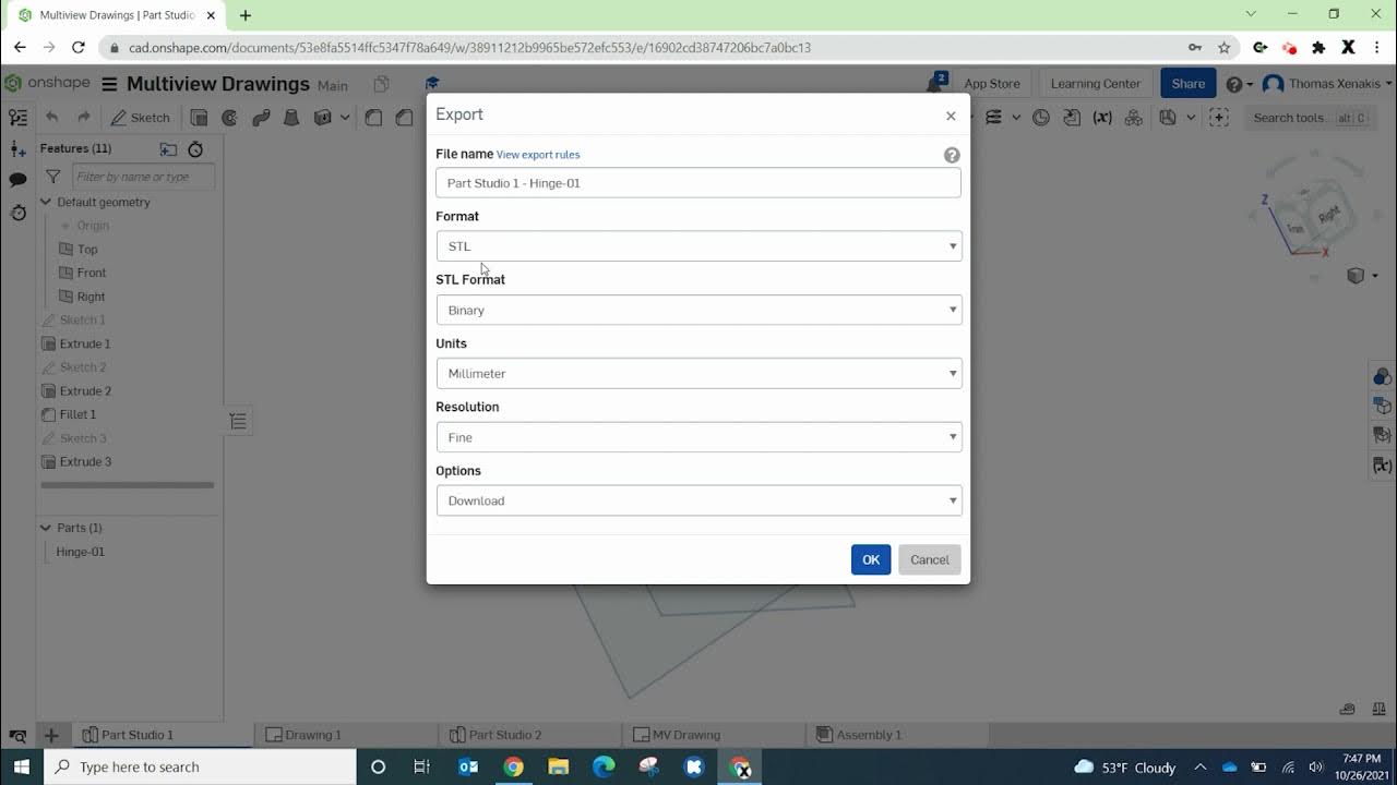 Exporting STL from Onshape - YouTube
