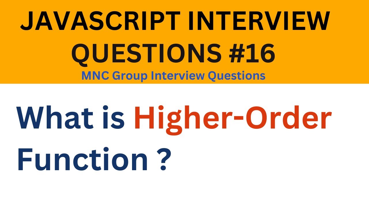 16. Javascript Interview Question | Higher Order funciton | Js Interview | in Hindi - YouTube