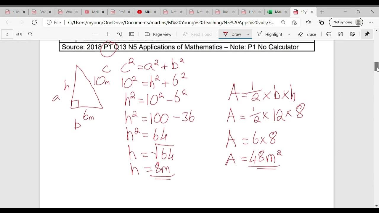 N5 Apps Pythagoras exam questions part 1 - YouTube