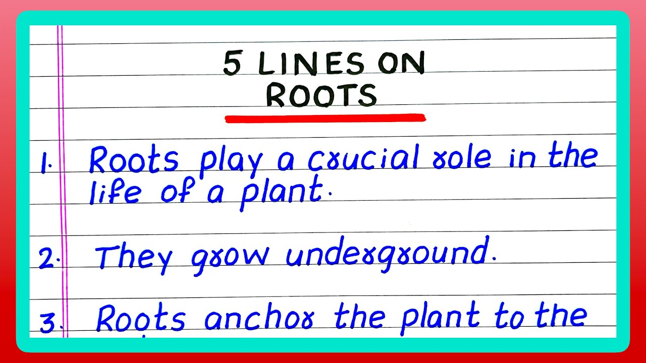 Few Lines on Roots | 5 | Few Lines on Roots | Write about Roots - YouTube
