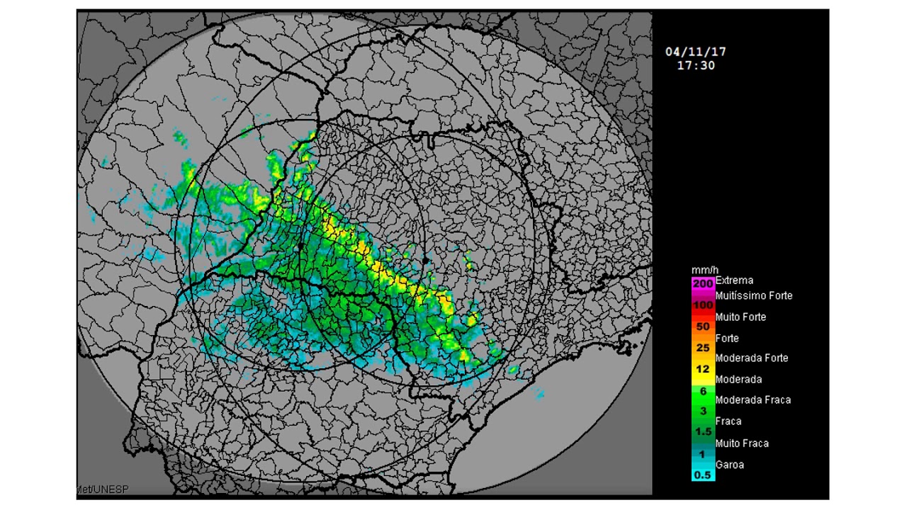 Chuva no Estado de São Paulo - Radar Unesp (04-11-2017) - YouTube