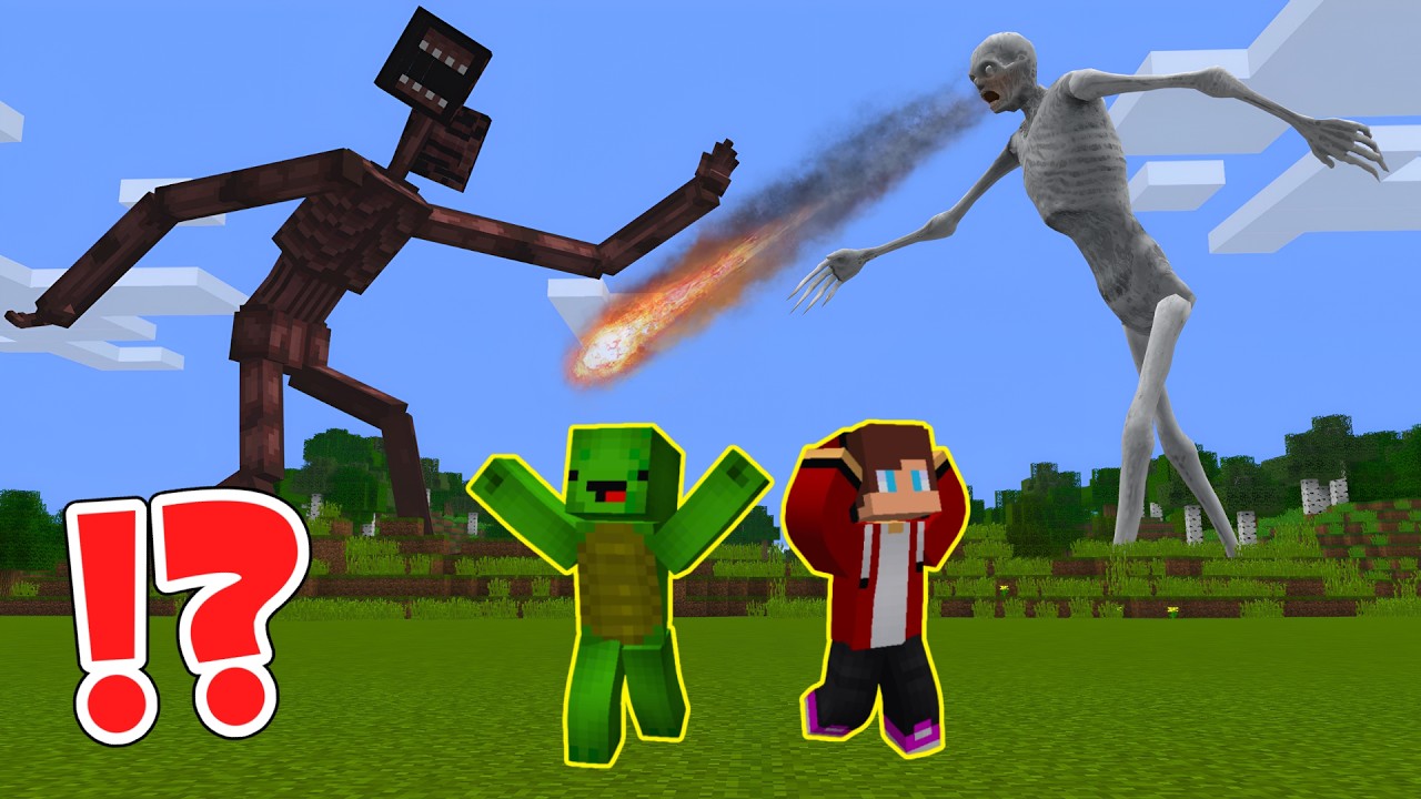 Mikey & JJ Face Siren Head and The Rake in Minecraft / Maizen Minecraft ...