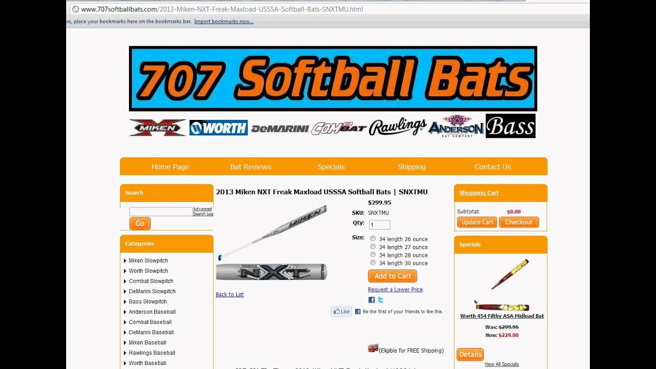 2013 Miken NXT Freak Maxload USSSA Softball Bats SNXTMU - YouTube