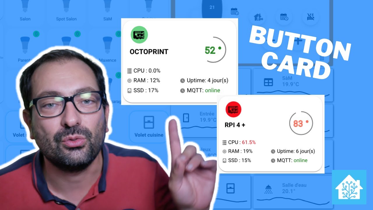 Button Card pour superviser ses Raspberry Pi dans Home Assistant - YouTube