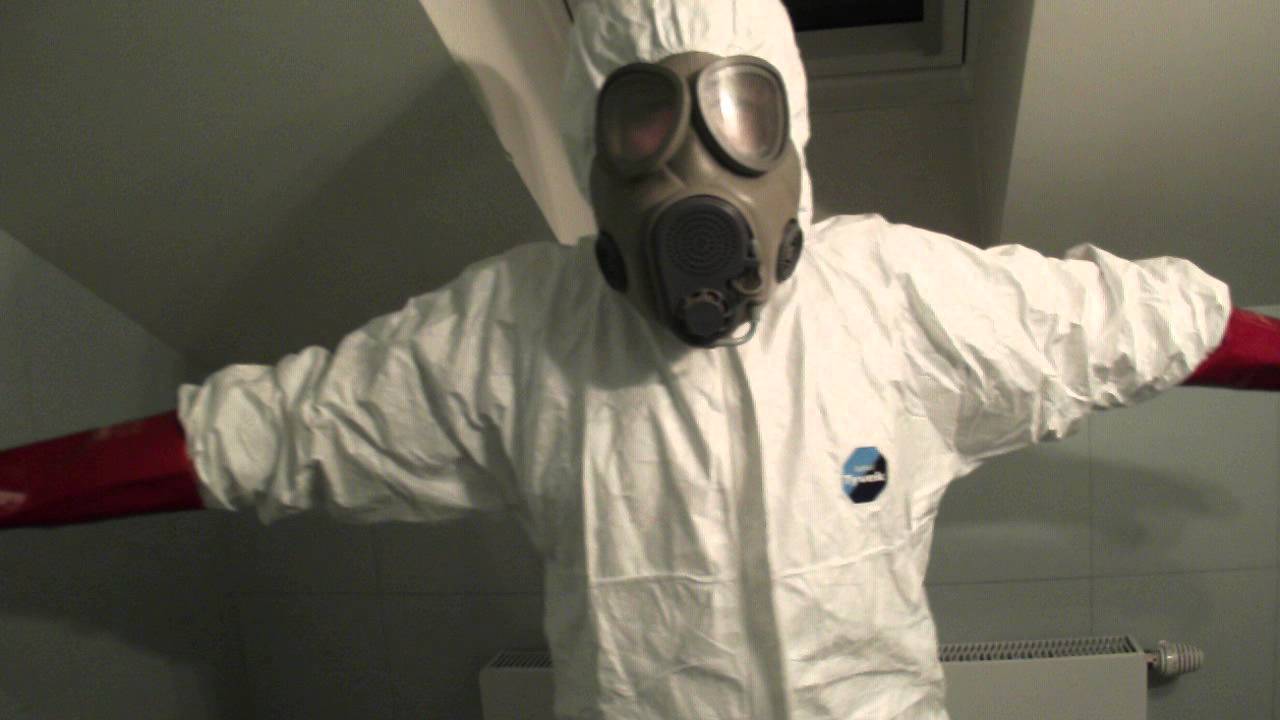 Tyvek Anti-Chemical Biological (CB) Suit With M-10M Gas Mask,PVC Gloves ...