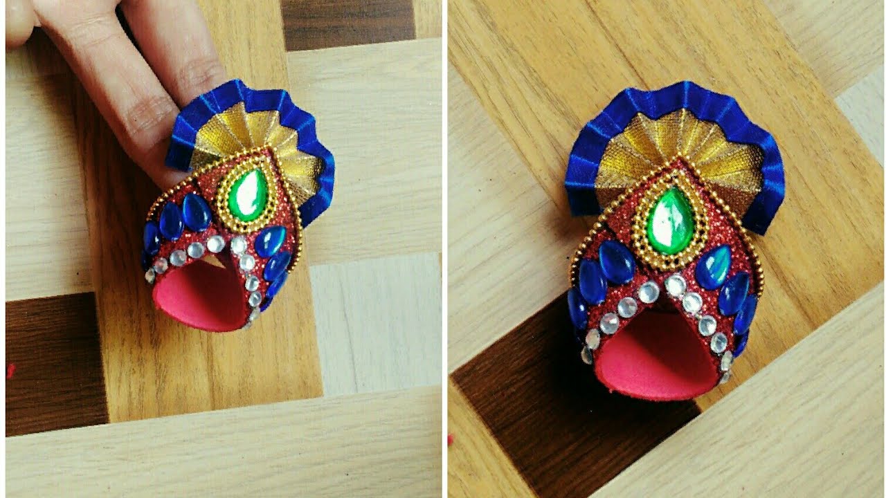 Mukut For Ganeshji | Paper Craft | Mukut Making Ideas | Mukut For God ...