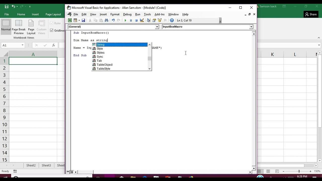 EXCEL: How to display Input Box to get input a value to update a cell in Excel using VBA code ...