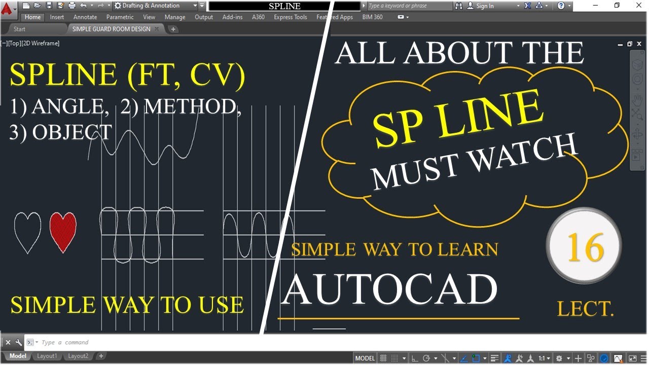 TUTORIAL #14 | How to Use SPline (FIT & CV) In AutoCAD "Beginner to ...