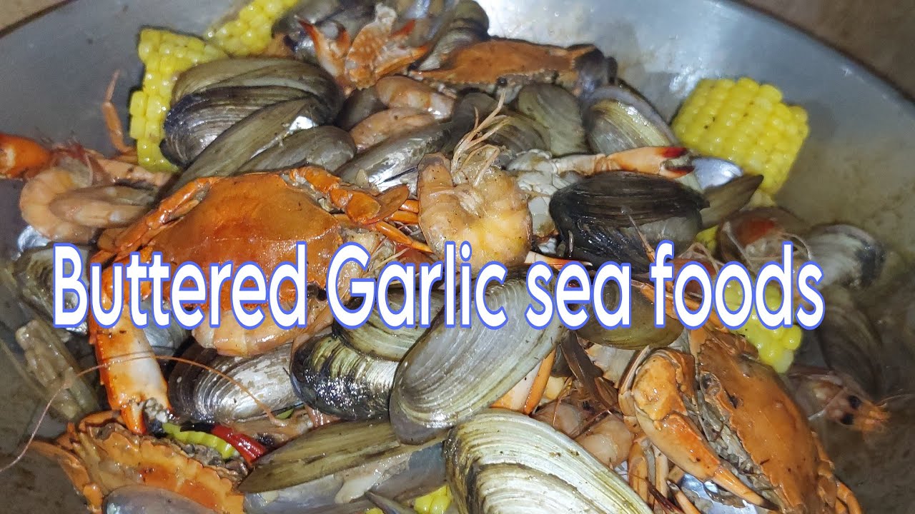 Buttered garlic sea foods 😋craving satisfied - YouTube