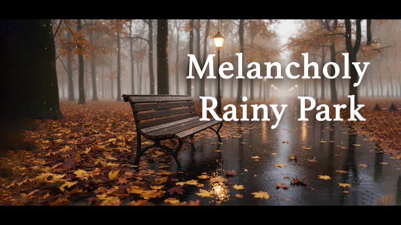 Melancholy Rainy Park — Empty Bench in Autumn - YouTube