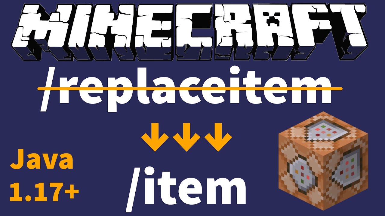 La Commande /item remplace /replaceitem - Minecraft JAVA 1.17 FR - YouTube