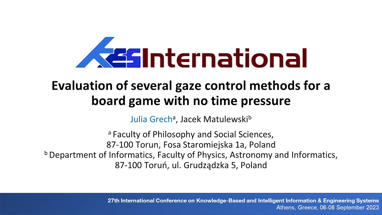 KES 2023 - Evaluation of several gaze control methods for a board game ...