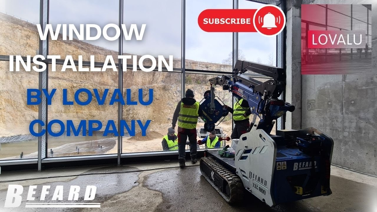 Window installation with mini crane Befard XM800+ by LOVALU Company ...
