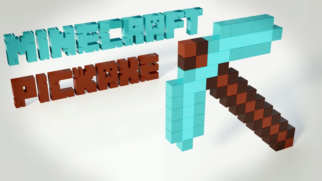 Diamond Pickaxe Minecraft 3d