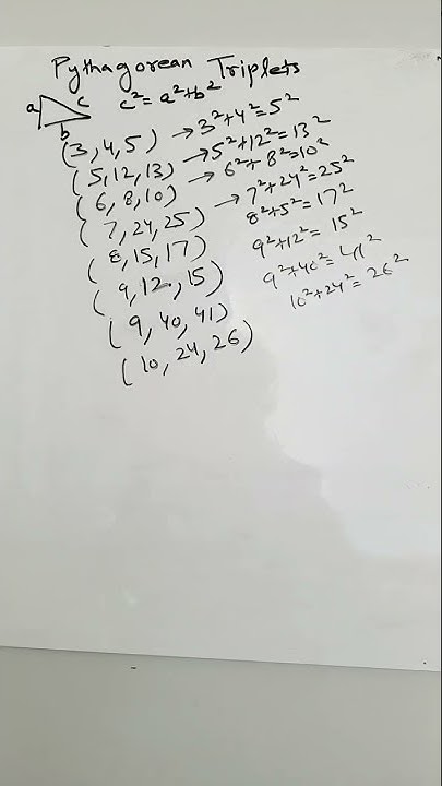 Pythagorean Triplets: Pythagoras Theorem - YouTube