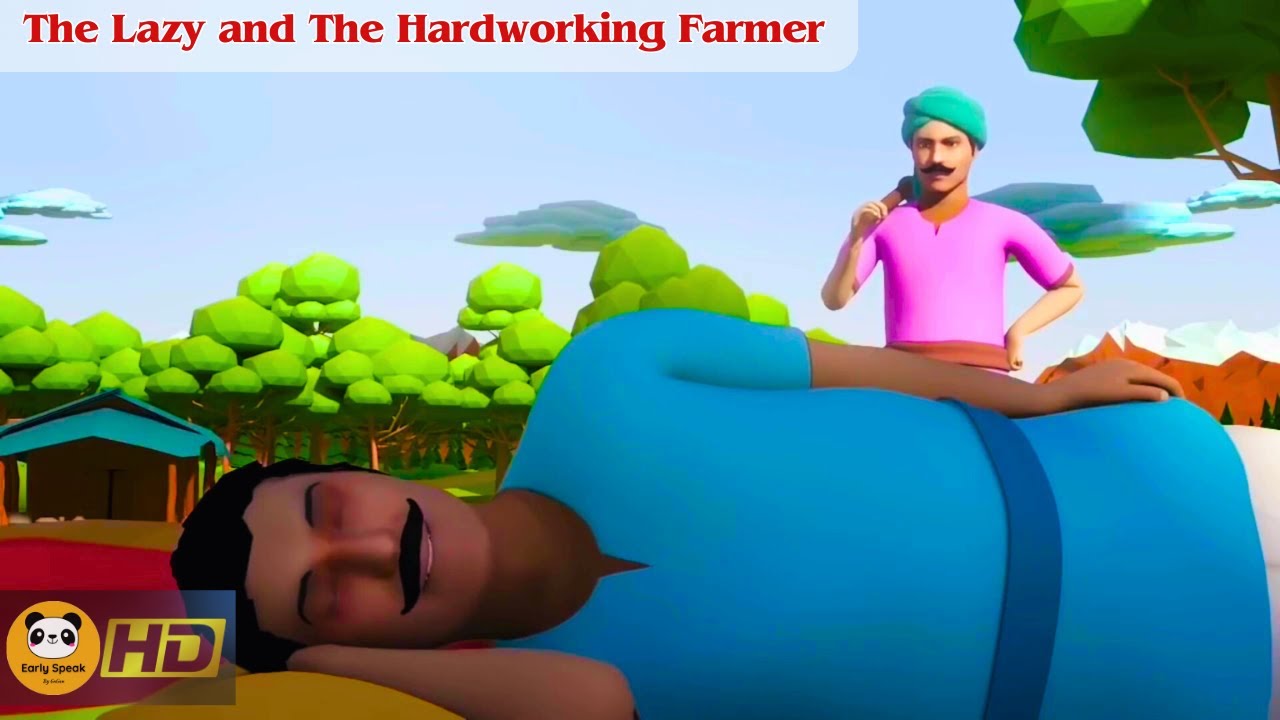 Animated Short Lesson Story - "The Lazy and The Hardworking Farmer" | English Stories | Early ...