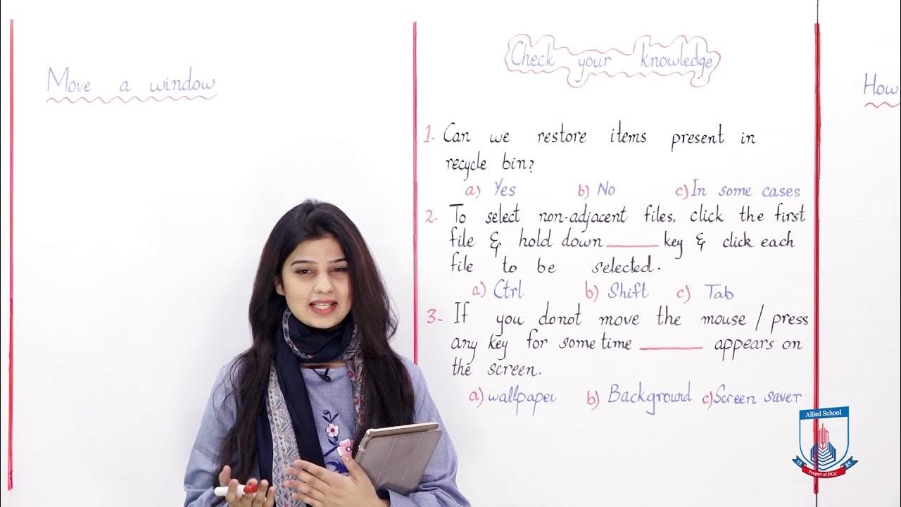 Class 4 - Computer Studies - Chapter 4 - Lecture 4 - Resize Move a window - Allied Schools - YouTube